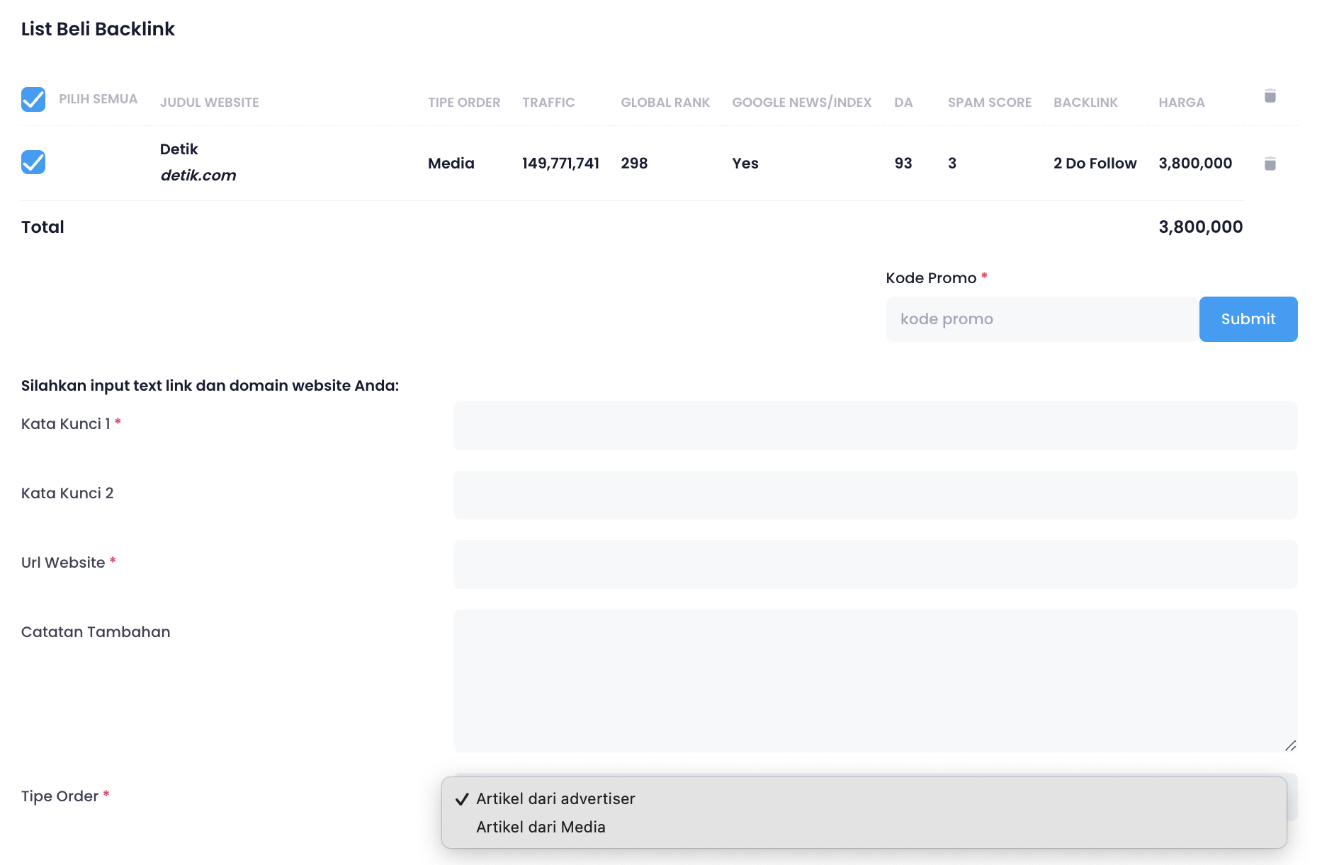 Tutorial Order seedbacklink Lengkap - Seedbacklink